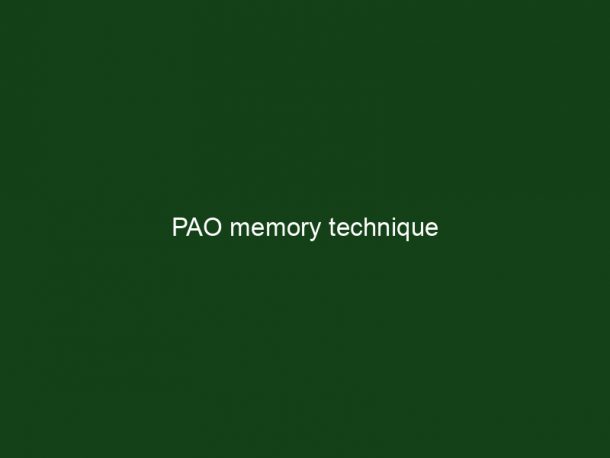 PAO memory technique - Key To Study