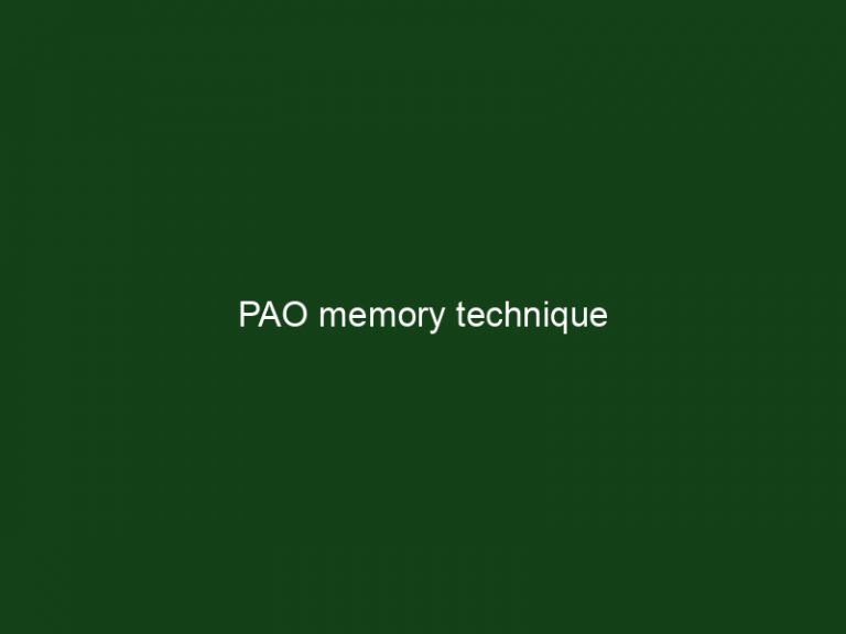 PAO memory technique - Key To Study
