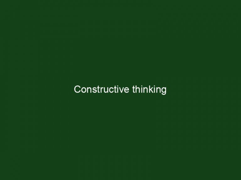 Constructive thinking - Key To Study